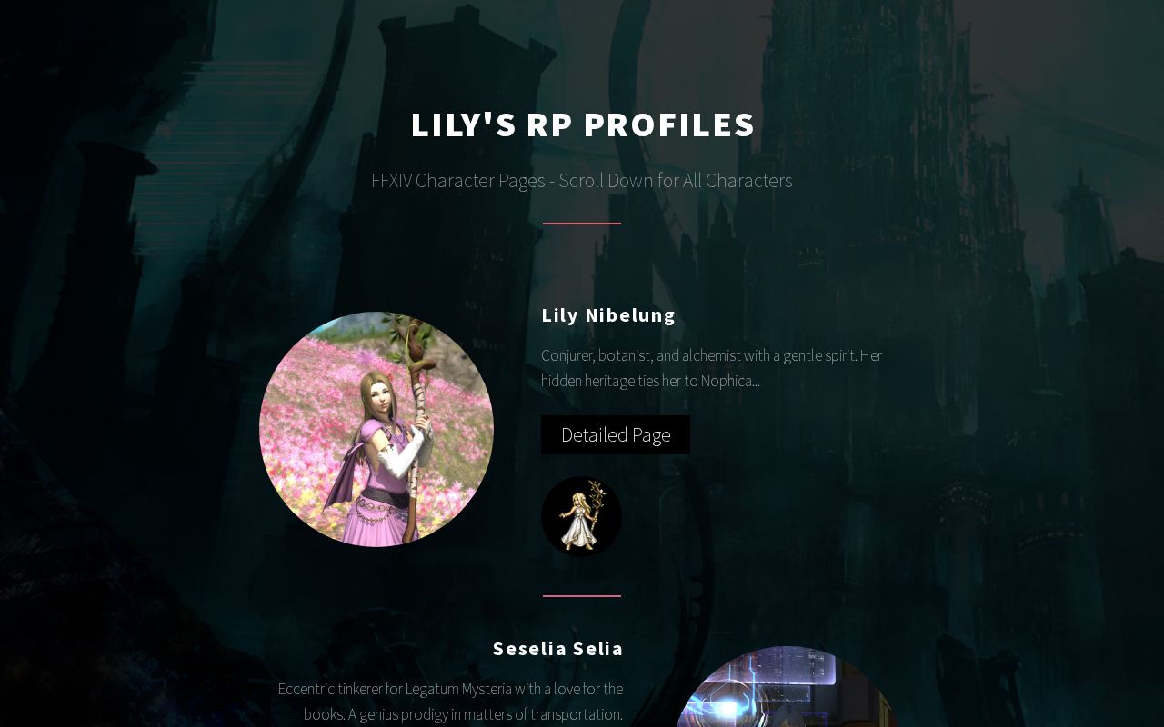 Lily's FFXIV RP Profiles